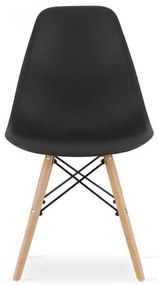Jídelní židle OSAKA černá (hnědé nohy)