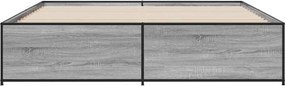 Rám postele šedý sonoma 200 x 200 cm kompozitní dřevo a kov 3279870
