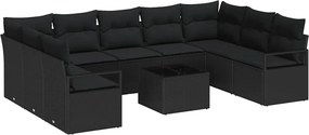Set pohovek 10 ks Černá polyratan 3346553