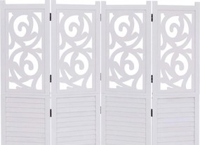 Paraván T568, dělící stěna, 4 panely - 170 × 160 cm - bílá