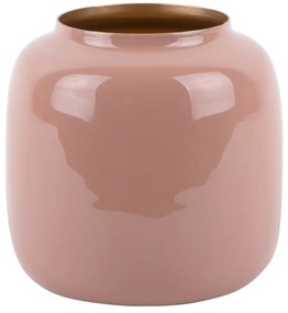 OnaDnes -20% Time for home Růžová kovová váza Ivyna 13,5 cm