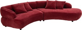 Luxusní 4místná zakřivená pohovka ve vínové barvě se 4 polštáři Luxury – 320*106*73 cm