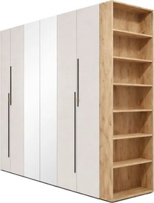 Skříň 6D 260 cm se zrcadlem dub appalačský / kašmír Space