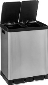Koš se dvěma přihrádkami Ariane, nerezová ocel, s pedálem, 2 x 30 l