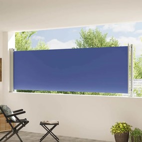 Zatahovací boční markýza 117 x 614 cm modrá 317948