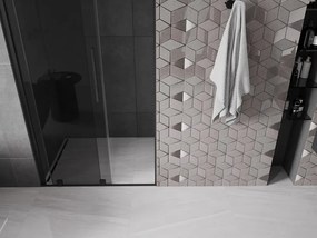 Mexen Velar, posuvné sprchové dveře do otvoru 100 cm, 8mm šedé sklo, černá matná, 871-100-000-41-70