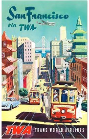 Retro cedule - San Francisco Travel Poster
