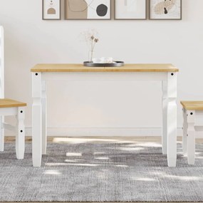 Jídelní stůl Corona bílý 112 x 60 x 75 cm masivní borové dřevo