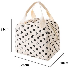 Flamenco Mystique Termotaška na jídlo LUNCH BOX s motivem sedmikrásek 26x21x18cm PJM45