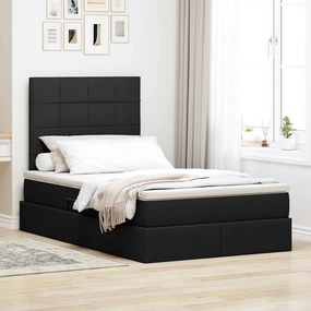Postel s úložným prostorem a matrací Černá 120 x 200 cm textil 3371774