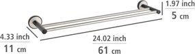 Držák na ručníky DUO UDINE, dvojítý, UV-Loc, 61 cm, WENKO