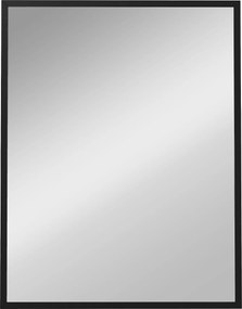 HOMCOM obdélné nástěnné zrcadlo 70 × 90 cm, černý rám z MDF — ideální do koupelny, obýváku nebo ložnice