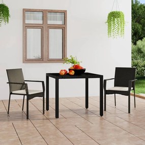 Zahradní židle s poduškami 2 ks polyratan černé,  319881