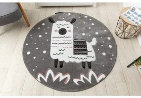 Kulatý koberec PETIT Lama, šedý velikost kruh 140 cm | krásné koberce cz