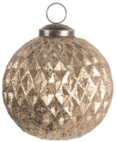 Zlatavá vánoční koule s patinou a odřeninami - Ø 10 cm