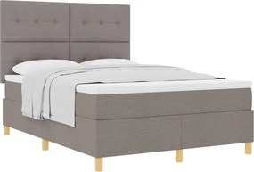 Postel s boxspringem s čelo Taupe 140 x 200 cm textil 3339627