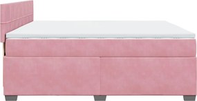 Box spring postel s matrací růžová 200x200 cm samet 3288707