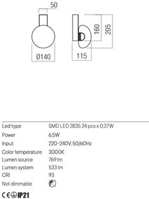 Redo Designové LED nástěnné svítidlo SINCLAIR Barva: Zlatá