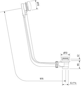 Polysan 71682G Vanová souprava s bovdenem délka 975 mm zátka 72 mm zlato Koupelny Bernold