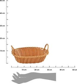 Plastový oválný košík RONNY 29x18 cm hnědý