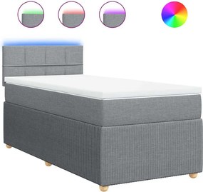 Box spring postel s matrací světle šedá 80 x 200 cm textil 3289583