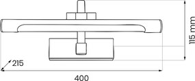 Nástěnné LED svítidlo Vinci, 1x LED 12w, 4000k, (fi 40cm), b/g