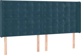Box spring postel s matrací tmavě modrá 200x200 cm samet 3132943