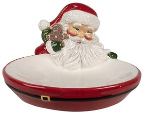 Dekorační keramická miska Santa Claus s perníčkem - 16*19*3 / 10 cm