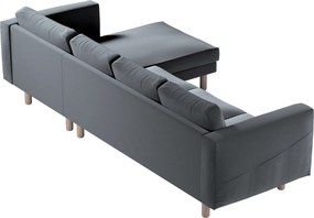 Potah na pohovku IKEA Norsborg 4-místná se šezlongem barva šedá látka sametová
