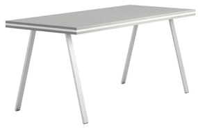 PLAN Kancelářský pracovní stůl LAYERS, výsuvná prostřední deska, 1700 mm, bílá / šedá