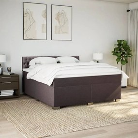 Box spring postel s matrací tmavě hnědá 180x200 cm textil 3285977