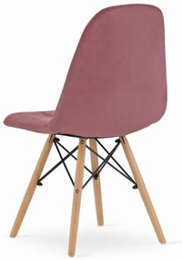 Set tří jídelních židlí DUMO sametové růžové (3ks)