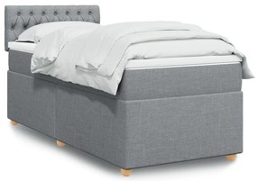 Box spring postel s matrací světle šedá 80 x 200 cm textil 3288814
