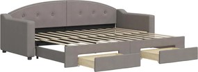 Válenda s přistýlkou a zásuvkami taupe 80 x 200 cm textil 3197564