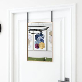 Zrcadlo na dveře zlaté 40 x 60 cm sklo a hliník 327415