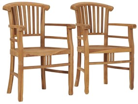 Zahradní židle 2 ks masivní teakové dřevo