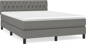 Box spring postel s matrací tmavě šedý 140 x 190 cm textil 3140290