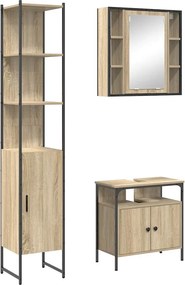 Sada koupelnového nábytku 3 ks Sonoma dub 33 x 33 x 185,5 cm 3399392