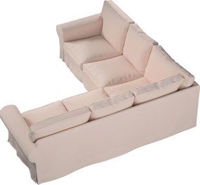 Potah na pohovku IKEA  Ektorp rohová barva růžová látka pletený vzor