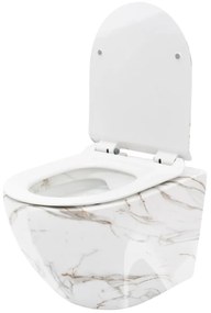 Závěsná WC mísa s prkénkem Carlos Slim hnědý mramor