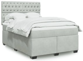 Box spring postel s matrací světle šedá 160x200 cm samet 3293260