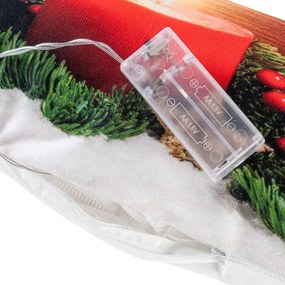 Polštář proti průvanu s LED ČERVENÉ SVÍČKY 18 x 85 cm