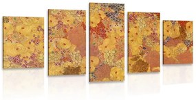 5-dílný obraz abstrakce ve stylu G. Klimta - 100x50 cm