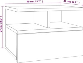 vidaXL Plovoucí noční stolky 2 ks 40 x 31 x 27 cm kompozit [800414] Barva: Bílá