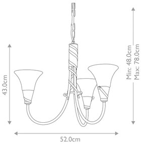 Elstead EM3-COPPER - Lustr na řetězu EMILY 3xE14/40W/230V