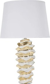 Bílá/ve zlaté barvě keramická stolní lampa s textilním stínidlem (výška 53 cm) Glam Space – Mauro Ferretti