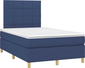 Box spring postel s matrací a LED modrá 120x190 cm textil 3270252