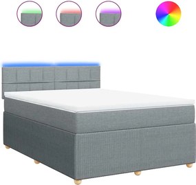 Box spring postel s matrací světle šedá 140 x 200 cm textil 3289779
