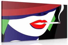 Obraz žena v klobouku v pop art stylu Varianta: 90x60