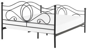 Kovová postel 140 x 200 cm černá LYRA Beliani
